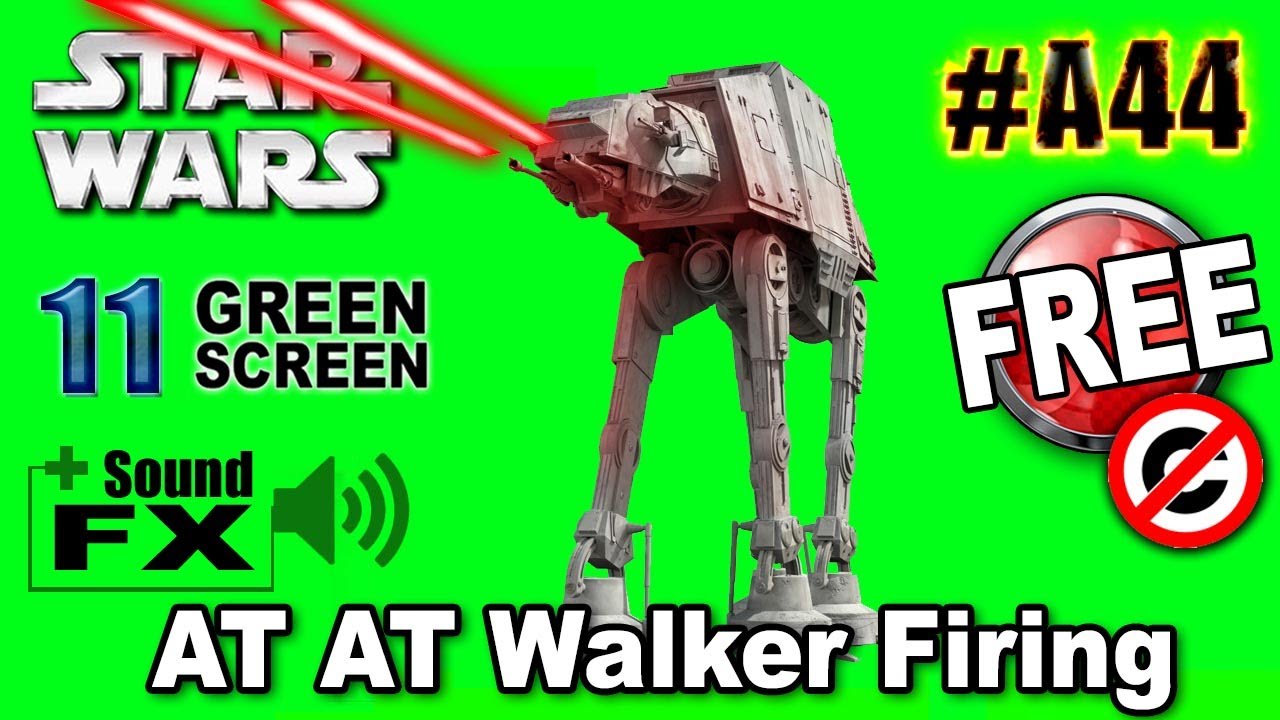 AT AT Firing Star Wars Green Screen 3D - YouTube