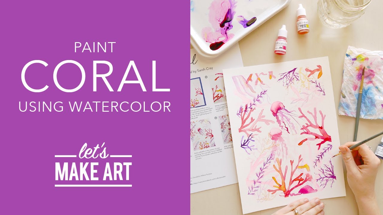 Let's Paint Coral 🏝 | Easy Watercolor Painting by Sarah Cray of Let's ...