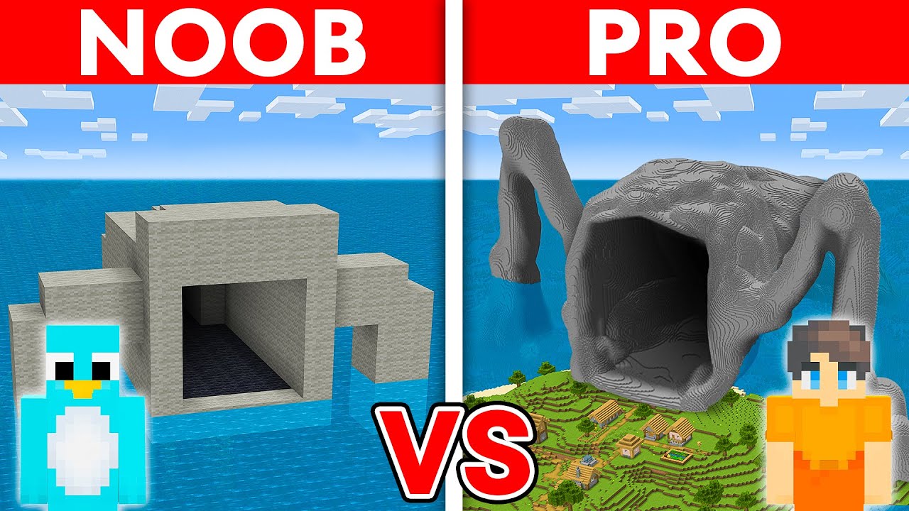 NOOB vs PRO: SEA EATER House Build Challenge in Minecraft - YouTube