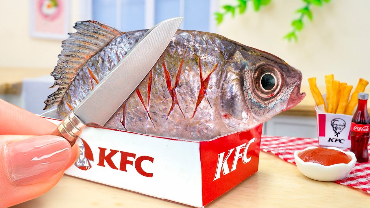 Satisfying Miniature Crispy KFC Fish Burger - Best Fast Food Recipe by ...