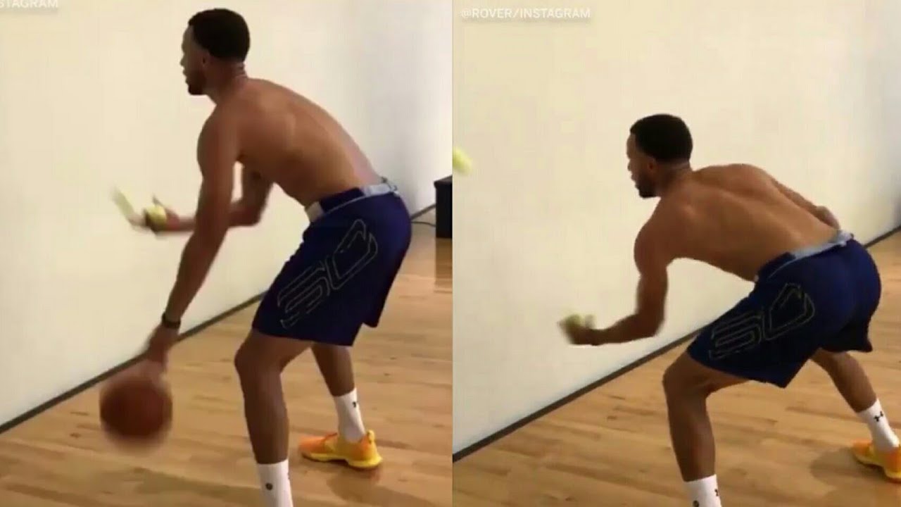 Stephen Curry with the insanely difficult dribbling drill. 💯💪 - YouTube