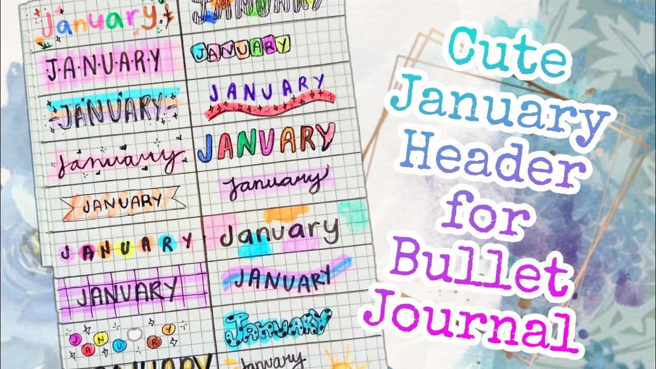 Cute January Header for Bullet Journal 💕 - YouTube