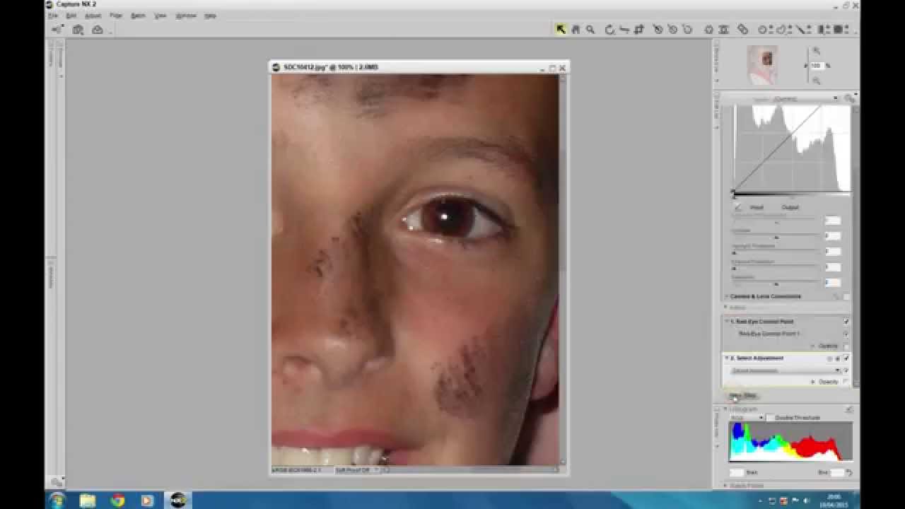 Capture NX2 Workflow Removing Red Eye - YouTube