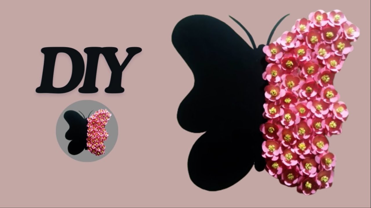 Butterfly 🦋 | Beautiful Butterfly making with chat paper | Wall decor ...