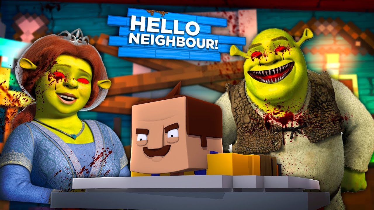 Minecraft - SHREK.EXE IS GOING TO EAT THE HELLO NEIGHBOR WITH PRINCESS ...