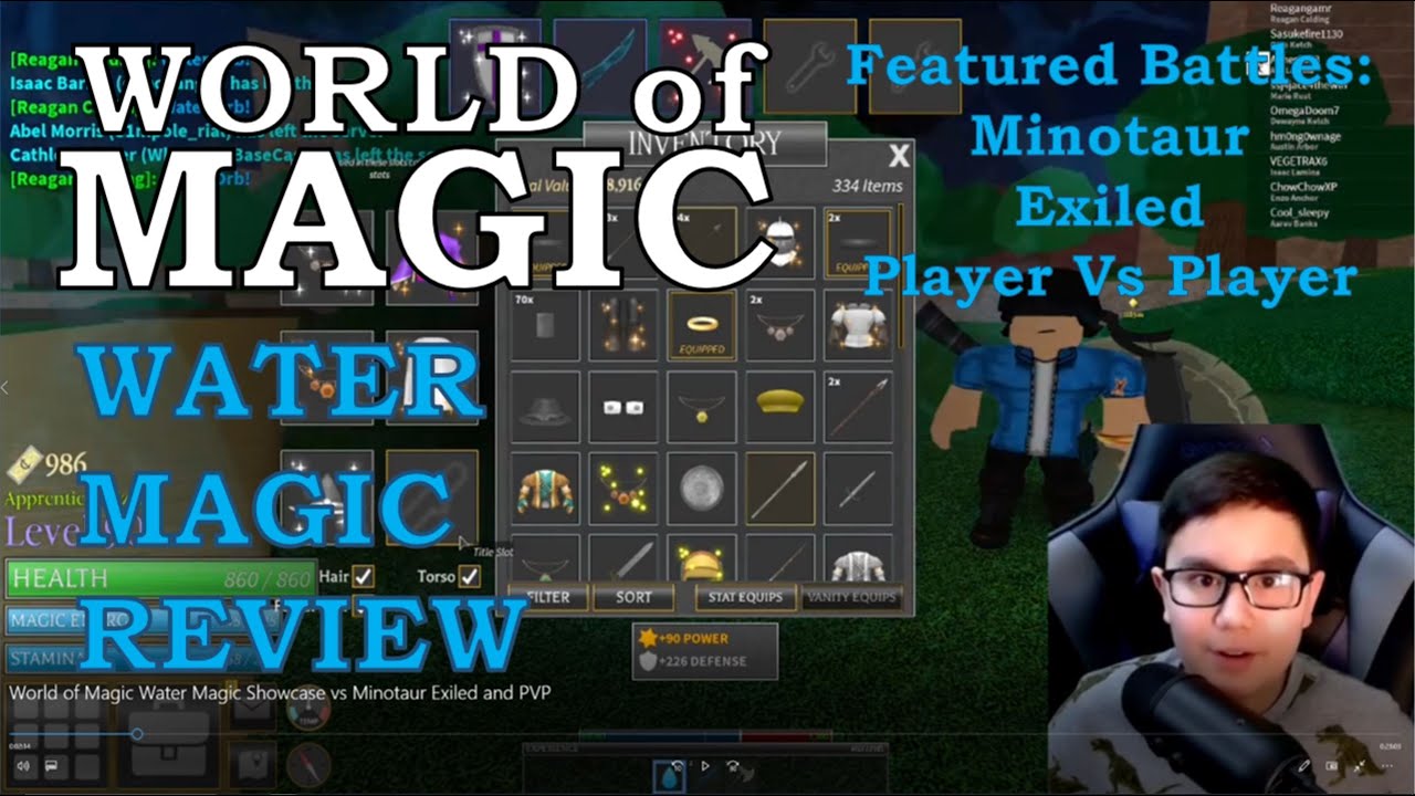 World of Magic Water Magic Showcase vs Minotaur Exiled and PVP - YouTube