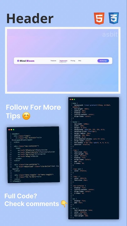 Build a Clean & Modern Website Header with HTML & CSS | Fully Responsive Design Tutorial - YouTube
