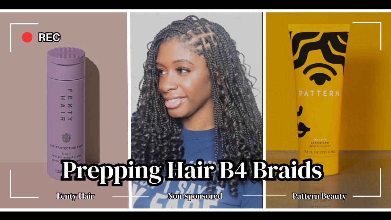 How I prep my natural hair before braids! #hairprep - YouTube