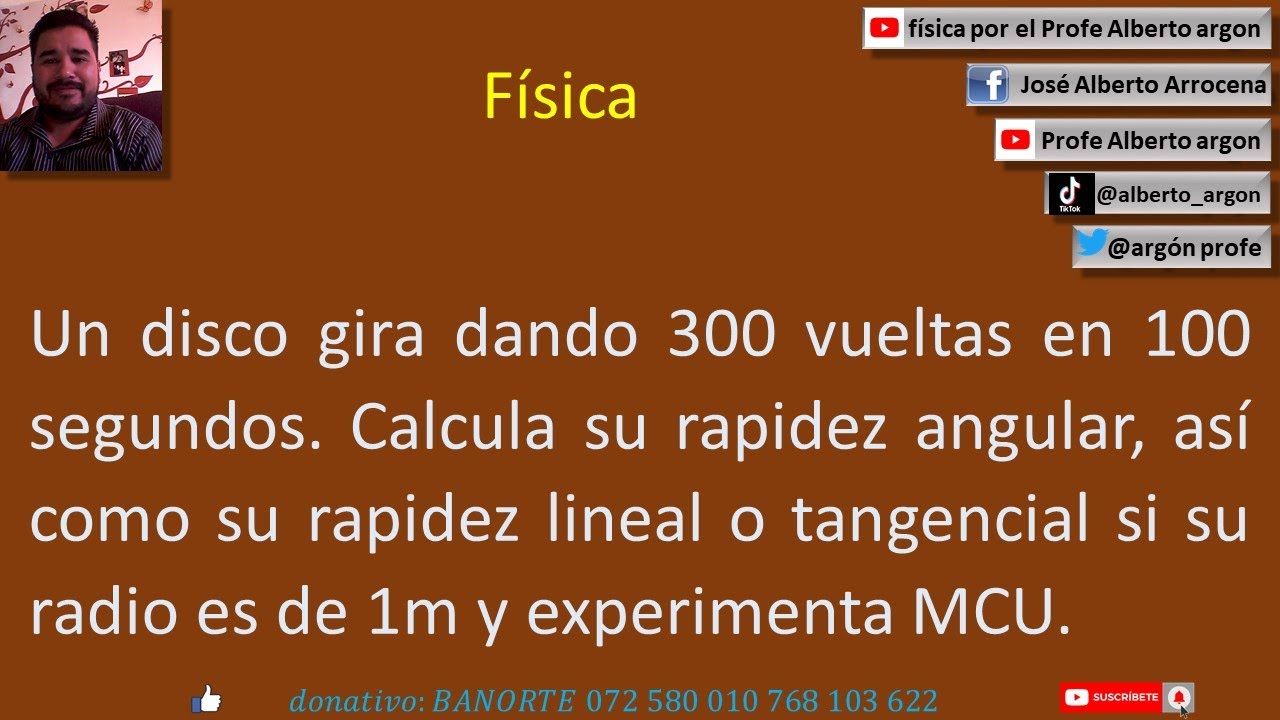 Un disco gira dando 300 vueltas en 100 segundos Calcula su rapidez ...