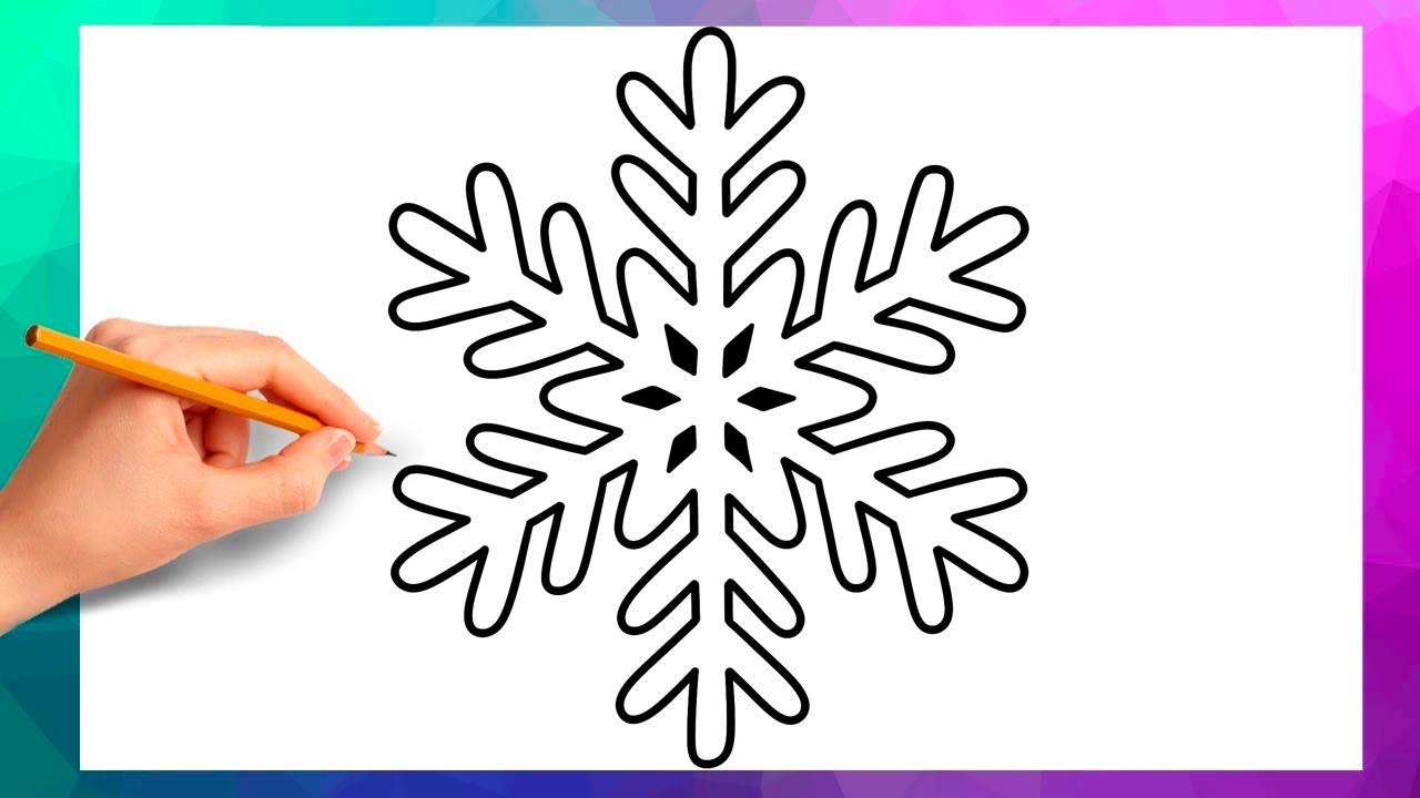 Cómo dibujar un Copo de Nieve | Dibujo de Copo de Nieve - YouTube