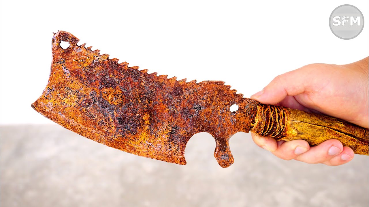 Restoration Very Rusty Old Cleaver - YouTube