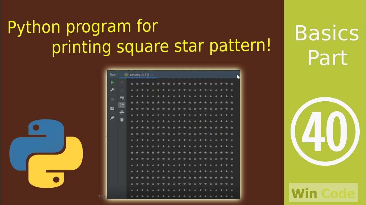 Python program for printing square star pattern! - YouTube