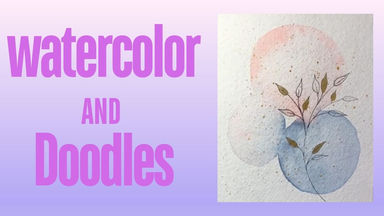 Shell pink and Indigo Watercolor and Doodles Beginner Friendly - YouTube