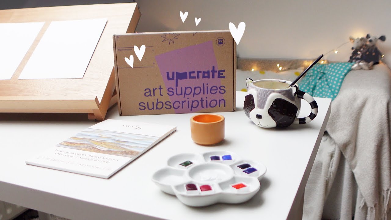 Opening my very first Art Supplies Subscription Box! a cozy painting ...