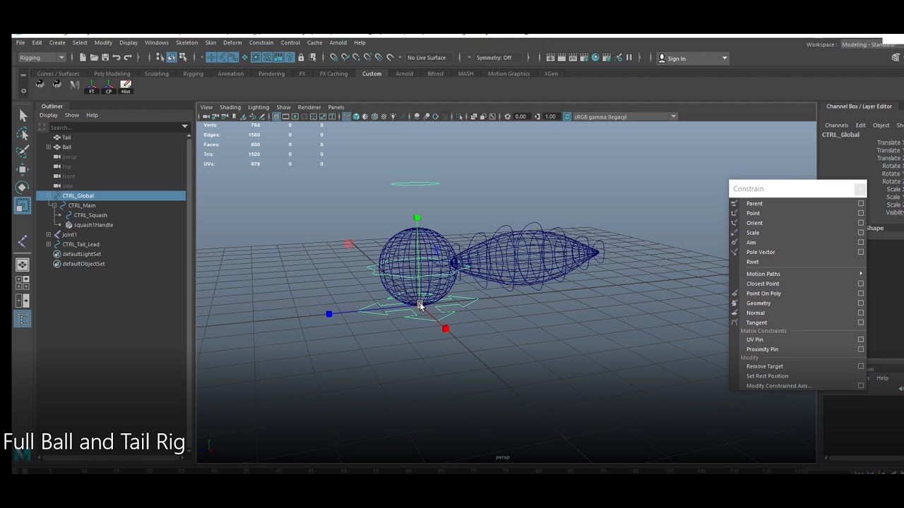 Ball and Tail Rig Tutorial - YouTube