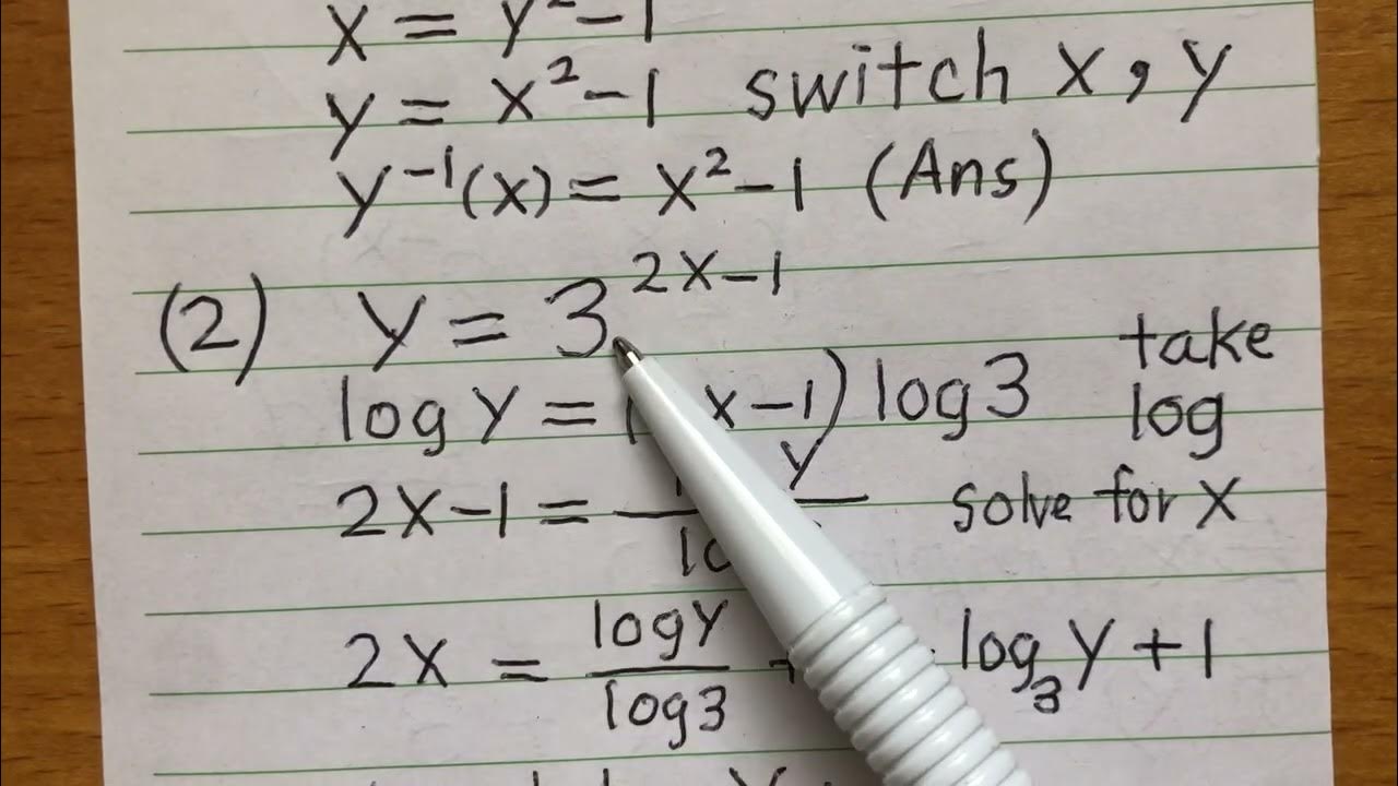 Calculus lesson 3 inverse functions - YouTube