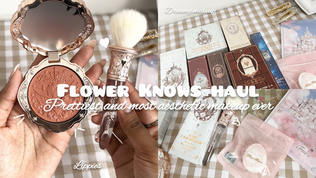 Flower knows Haul 🦢🎀 unboxing and swatches | the most aesthetic makeup ...