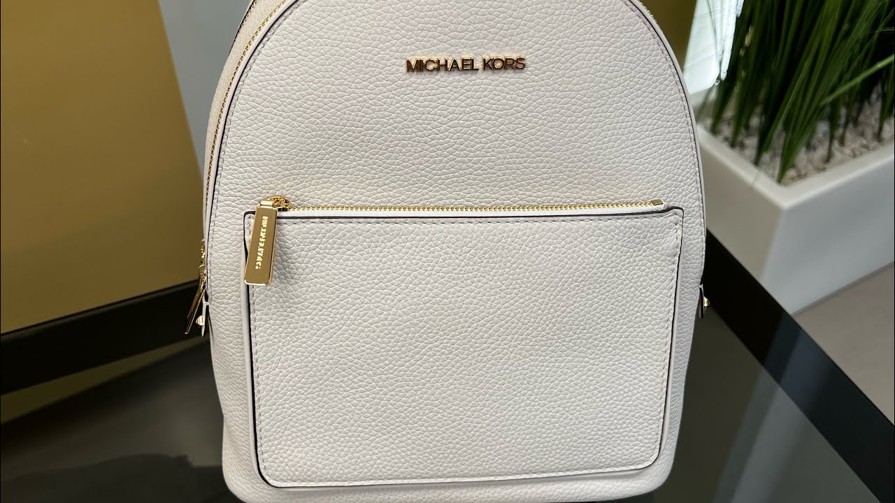MICHAEL KORS Adina Medium Pebbled Leather Backpack optic white