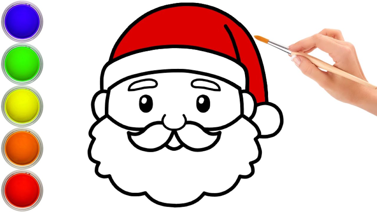 How to draw Santa Claus head easy / Learn to draw - YouTube