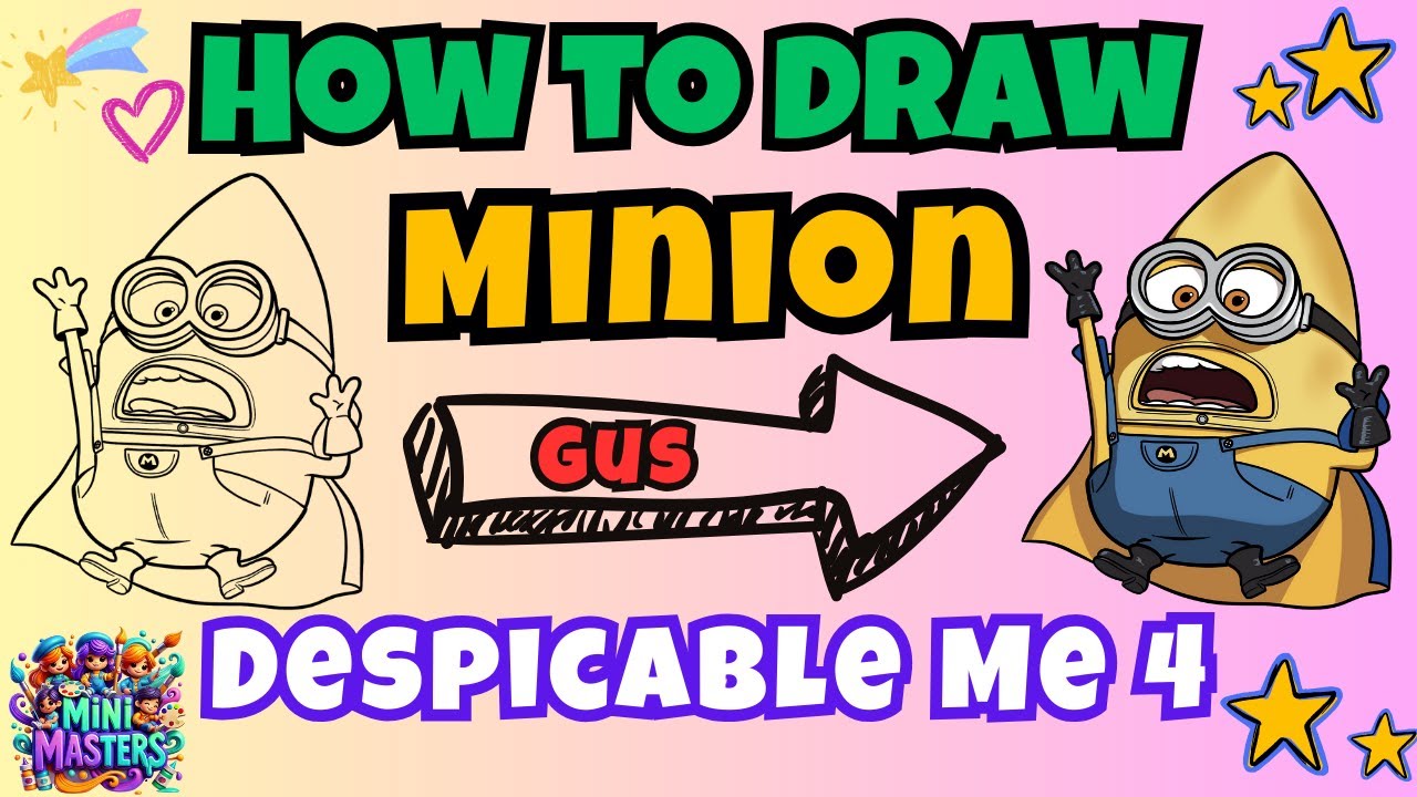Draw Minion Gus from Despicable Me 4: Easy Step-by-Step Tutorial - YouTube