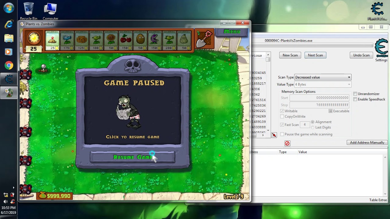 Potato Mine No Cooldown | Cheat Engine | Plants Vs Zombies | Hacks ...