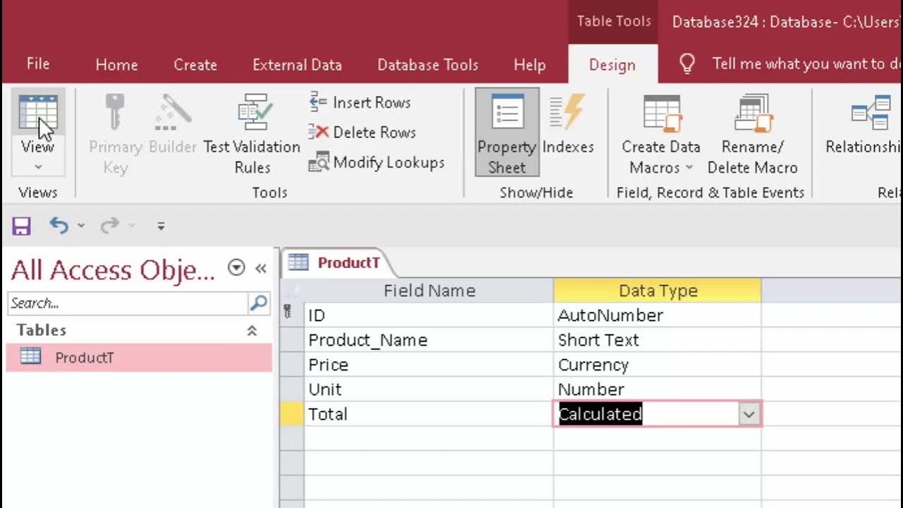Calculated Data Type And Query Design In Microsoft Access 2019 Computerexcelsolution Youtube