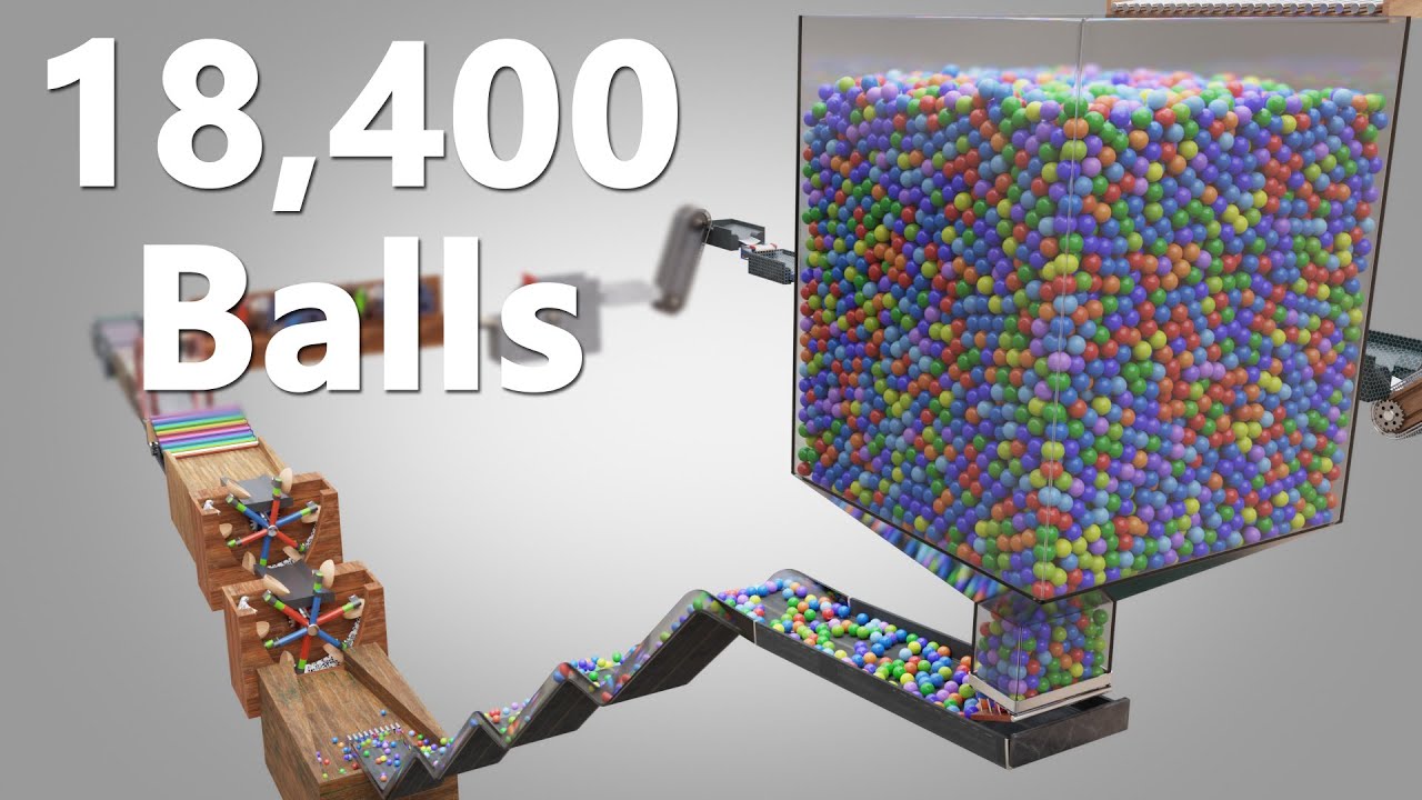 18,400 Colorful Balls Marble Run Loop animation V13 - YouTube