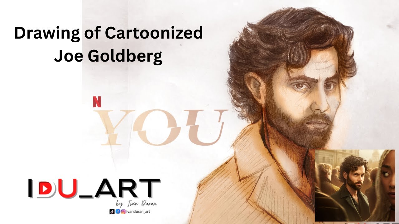 Drawing cartoonized Joe Goldberg - YouTube