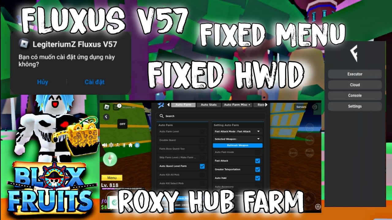 Fluxus V57 Fixed HWID | FIX FLUXUS KHÔNG HIỆN MENU MỚI NHẤT | FIX Lỗi ...