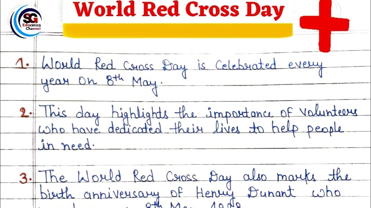 10 Lines on World Red Cross Day in English || Essay on World Red Cross ...
