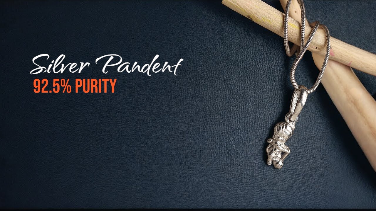 Sterling Silver | Bal Hanuman Ji | Pendant 92.5% purity | Akshat Sapphire | PM7328 - YouTube