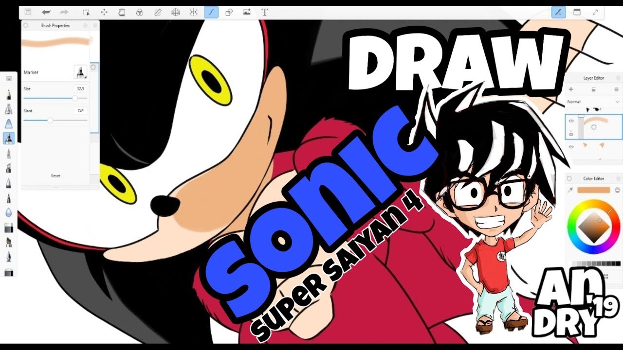 DRAW SONIC SUPER SAIYAN 4 VERSION (SONIC X DRAGON BALL GT) - AUTODESK ...
