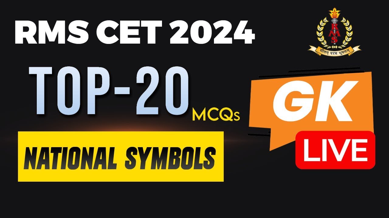 RMS GK|National Symbols|RMS CET 2024 Top 20 National Symbols Q's|RMS ...
