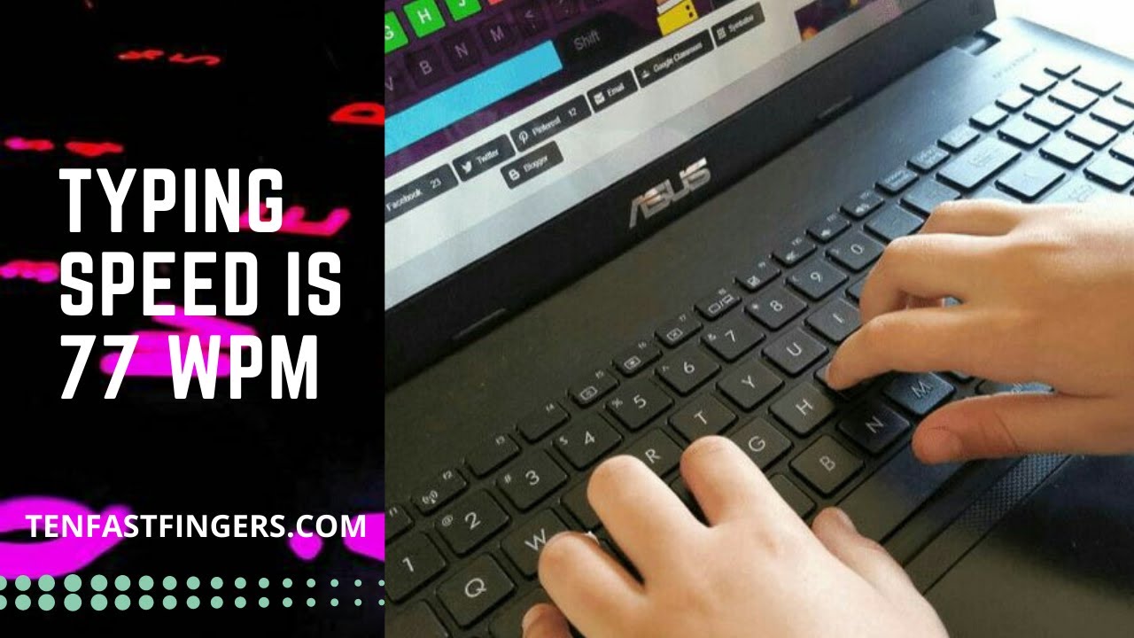 10fastfinger typing test (English):77 Wpm - YouTube