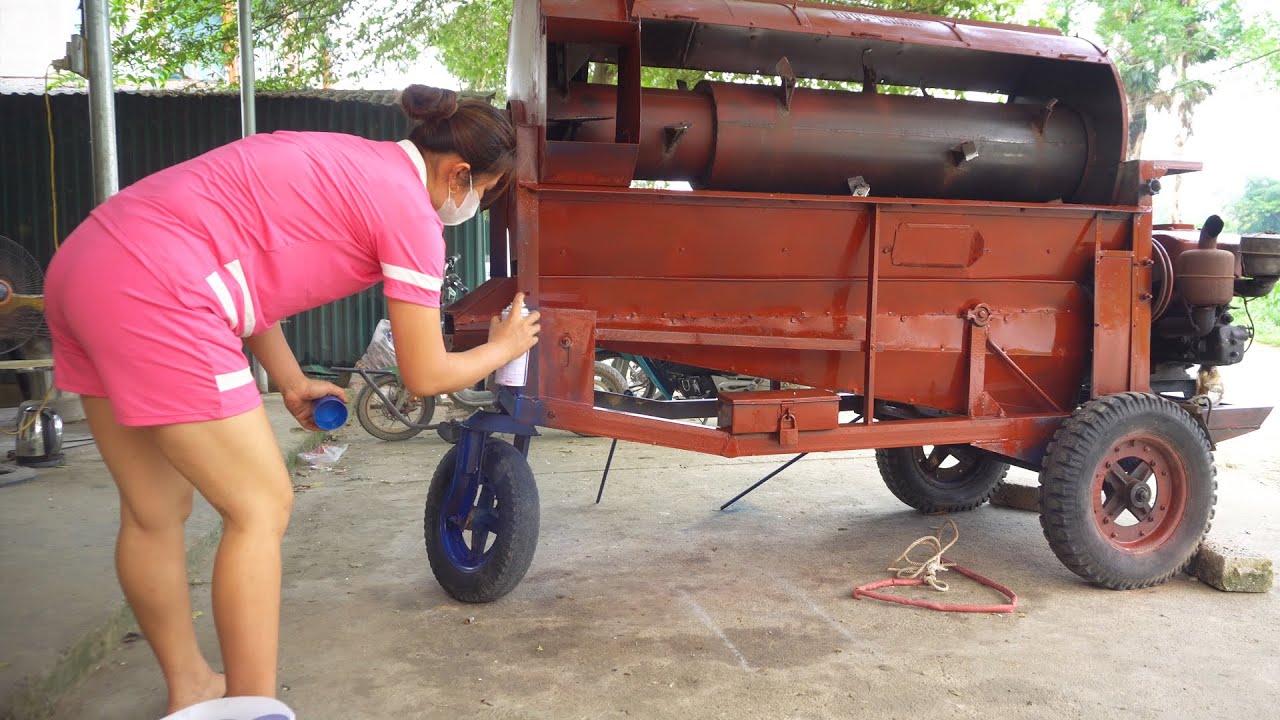 Genius Girl Repairs and Restores Complete Old Rice Threshing Machine ...