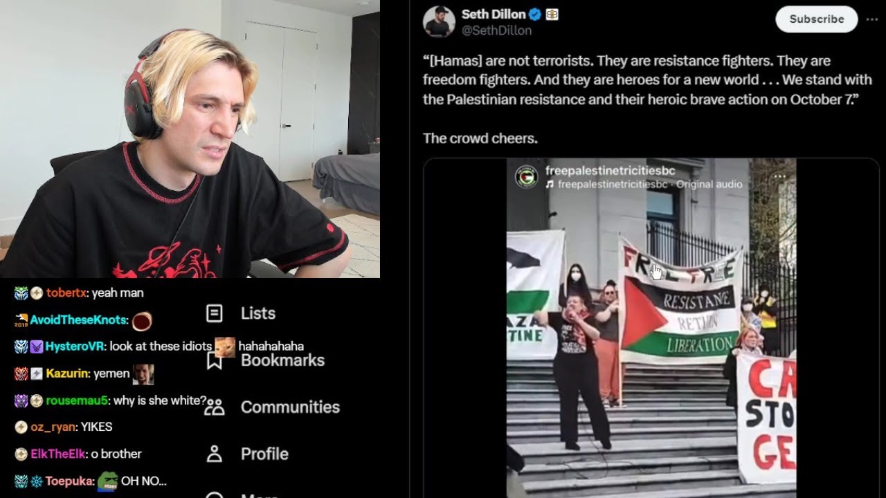 xQc reacts to Controversial Tweet about Palestine - YouTube