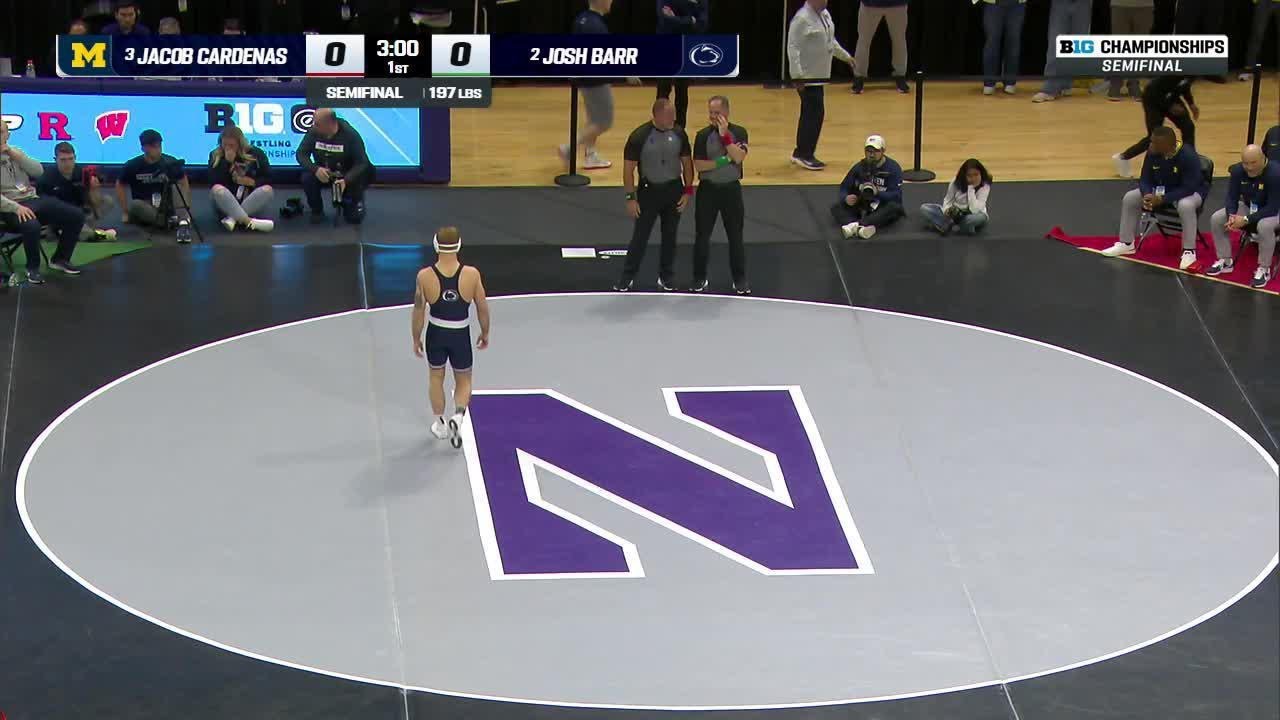 197 LBs: Jacob Cardenas vs. Josh Barr | Big Ten Wrestling Championship ...