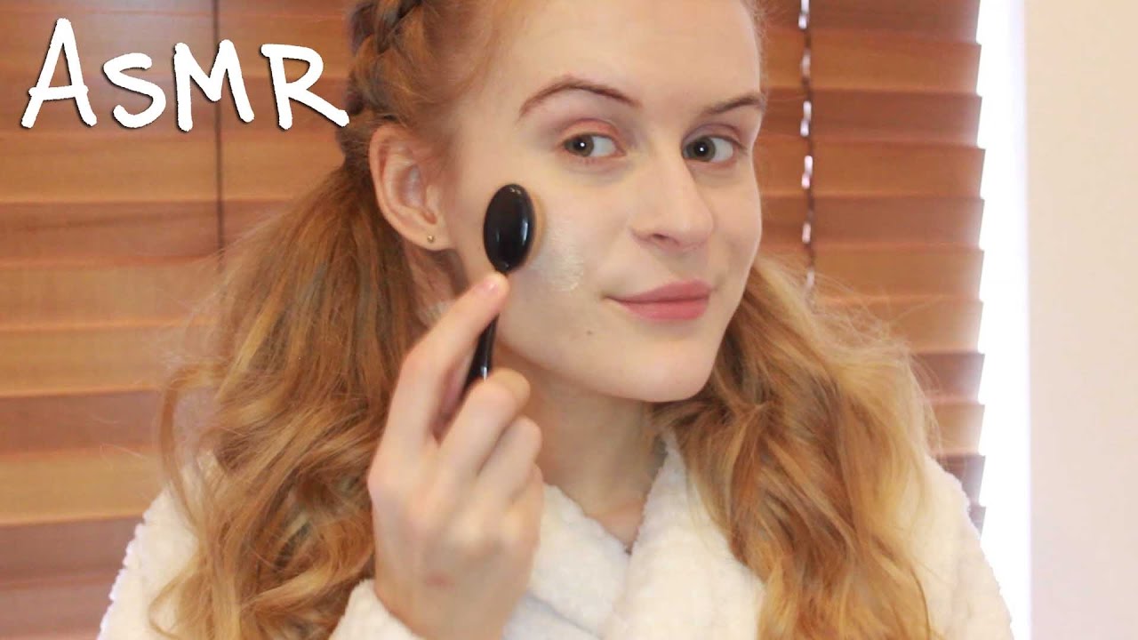 Early morning ASMR makeup routine tutorial - YouTube