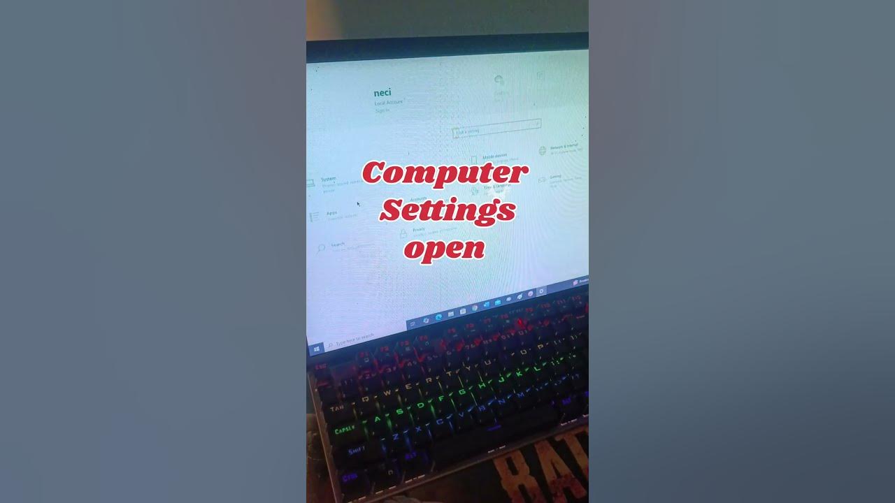 Settings Open 📵🖥️📵 #nicl #computertechnic #keyboard #nclcomputer #window #typingskills # ...