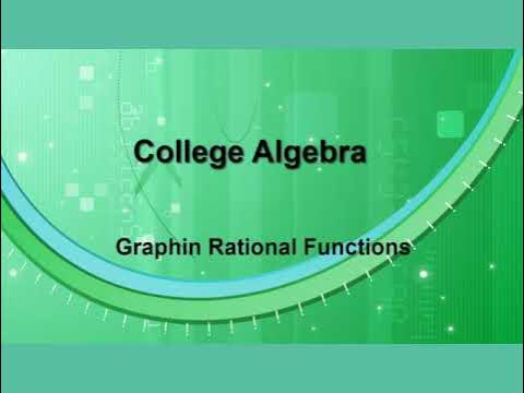 Graphing Rational Functions - YouTube
