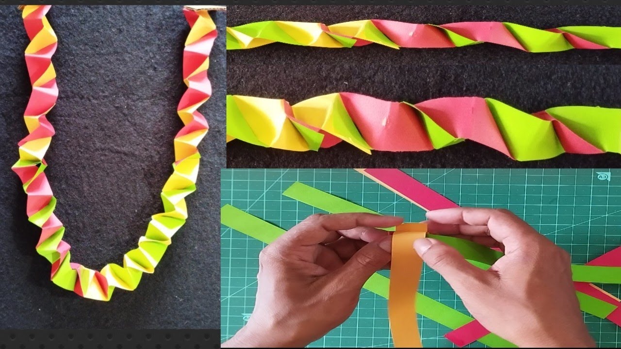 Easy paper chain for decoration/ Simple decoration/ Puja decoration ...