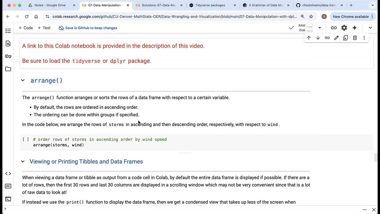 The arrange() Function in dplyr - YouTube