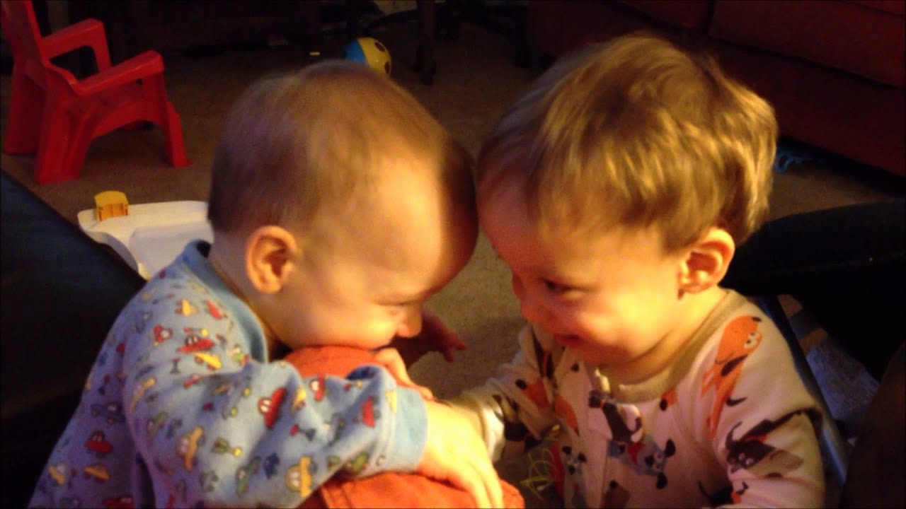 Twin Babies Laughing and Giving Noggin: Part Deux - YouTube