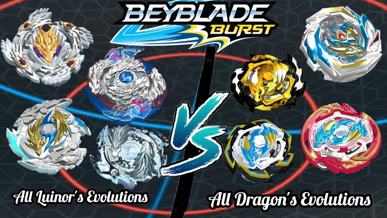 All Luinor's Evolutions Vs All Dragon's Evolutions!!Beyblade Burst ...