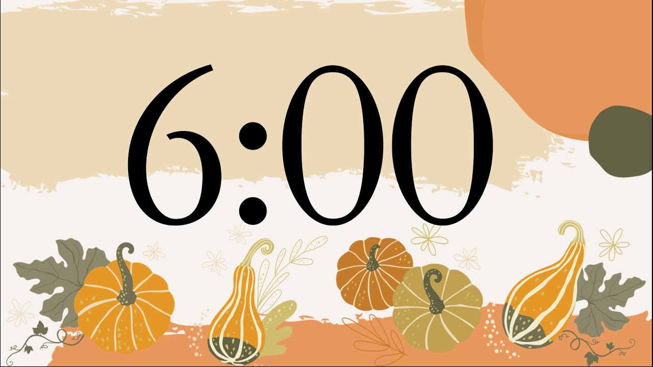 6 Minute Fall Pumpkin Timer (Warm Piano Tones at End) - YouTube