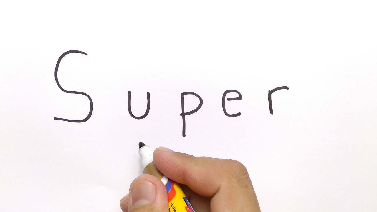 VERY EASY ! how to turn words SUPER into SUPERMAN, CARTOONS for KIDS ...