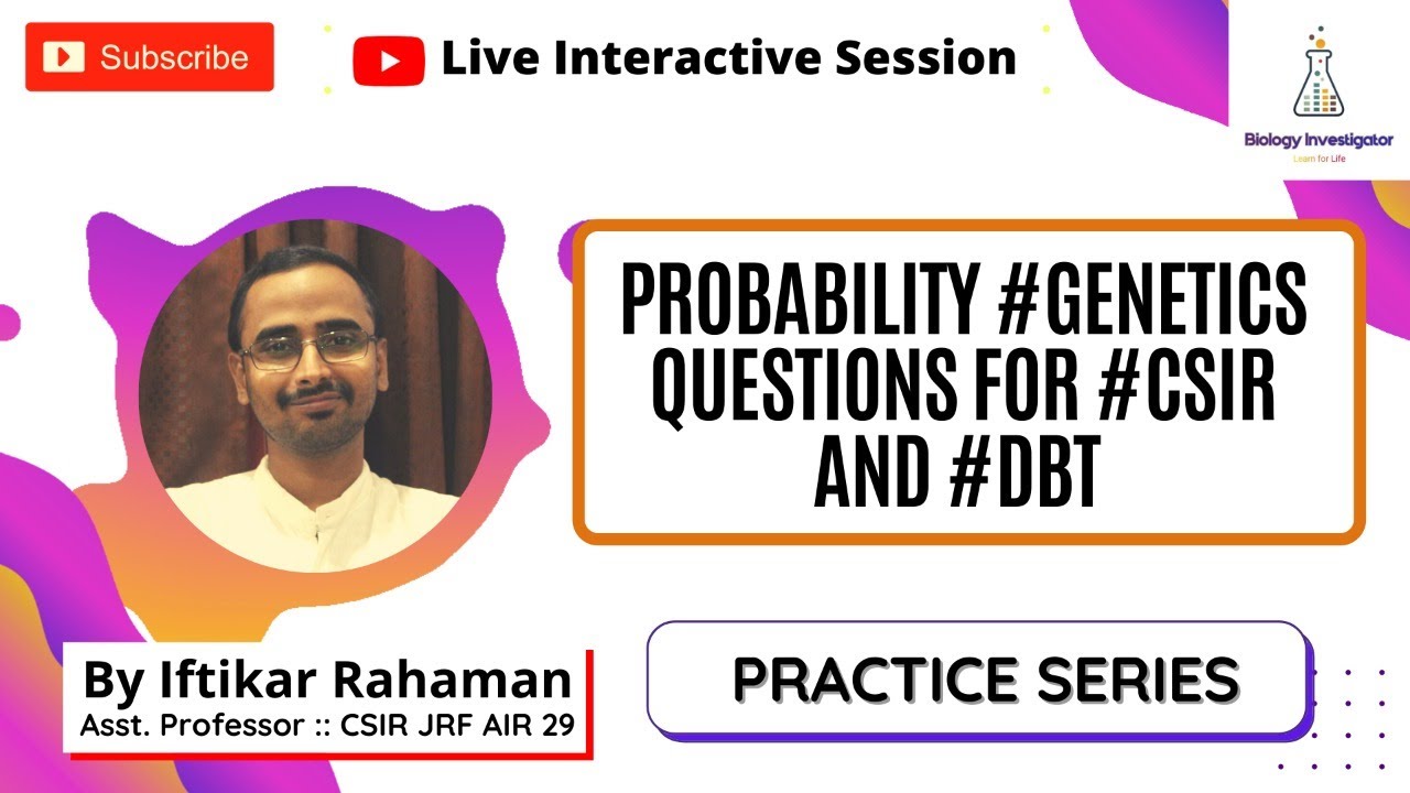 CSIR-UGC NET Question Discussion #Probability #Genetics #Practice ...