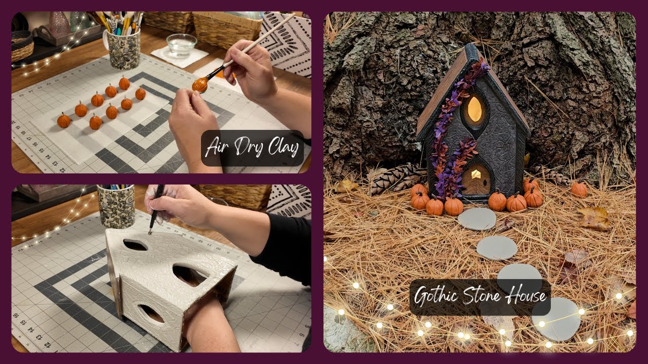 DIY Air Dry Clay Fairy House - Stone House Air Dry Clay Tutorial - How ...