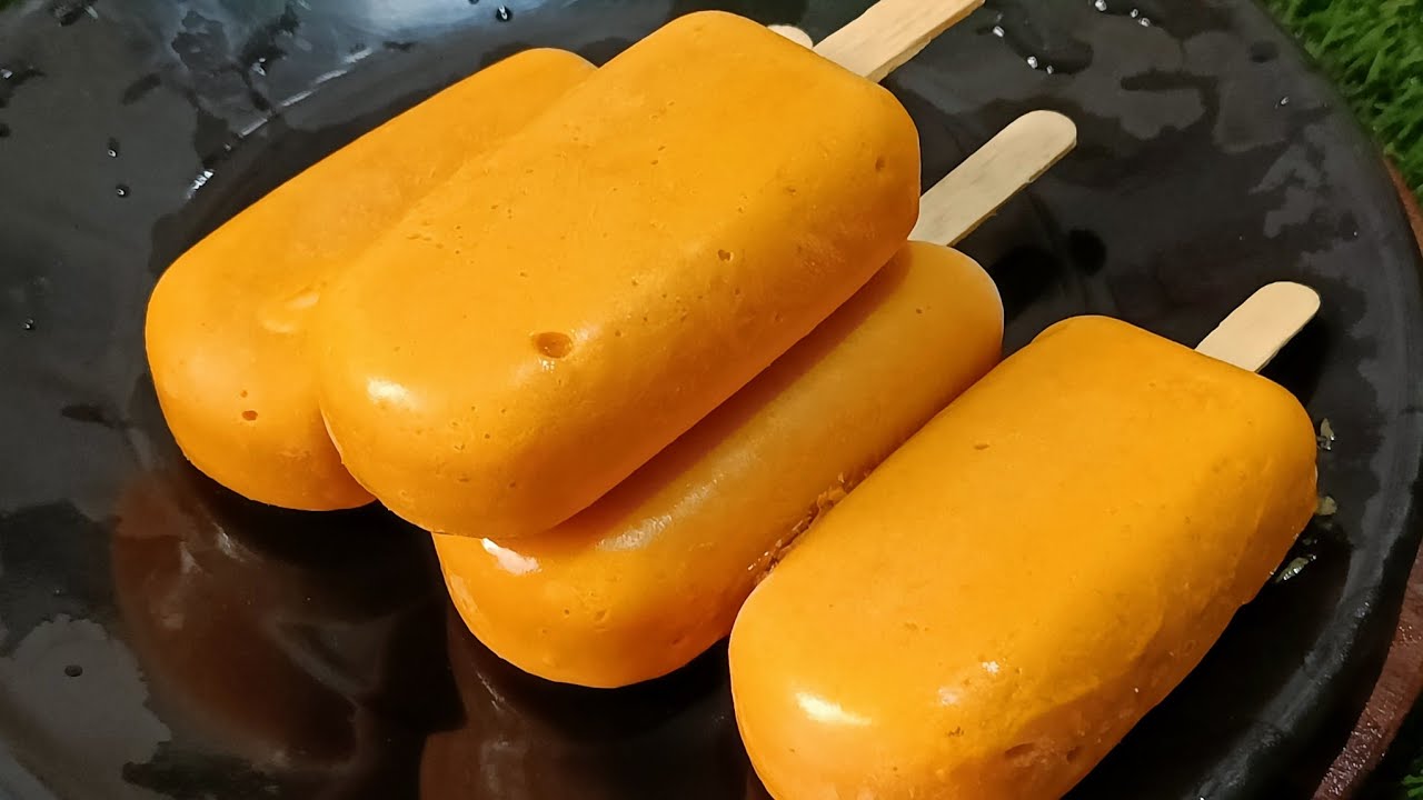 Mango popsicle recipe /Mango Ice cream recipe without condensed milk ...