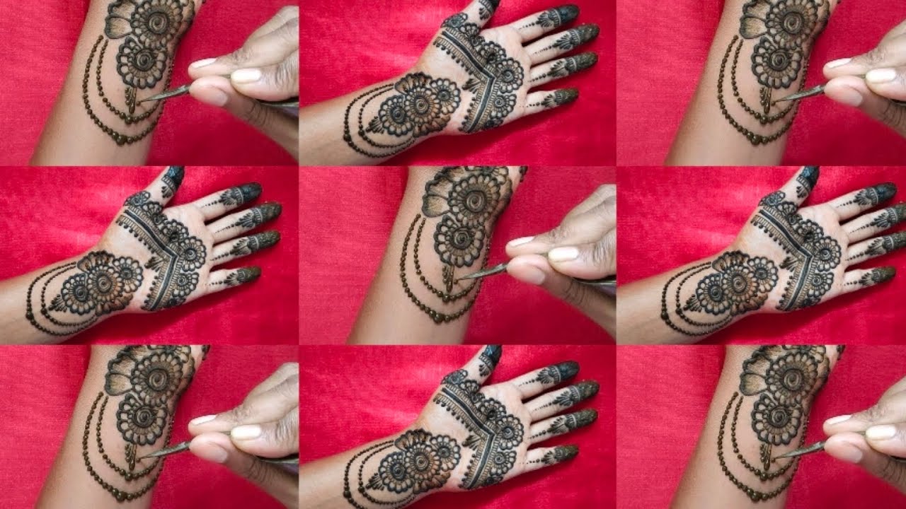 Easy simple mehndi designs for front hand | mehandi kaise lagate hain ...